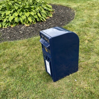 Scottish Cast Iron Royal Blue Post Box Cast Iron Letterbox Powder ...