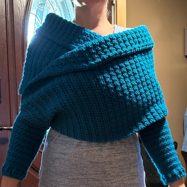 Crochet Pattern Sweater Scarf |crochet Pattern Crossover Wrap Sweater ...