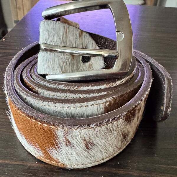 Real COWHIDE Leather Belts for Adults| 100% Natural Cow Hide Belts for ...