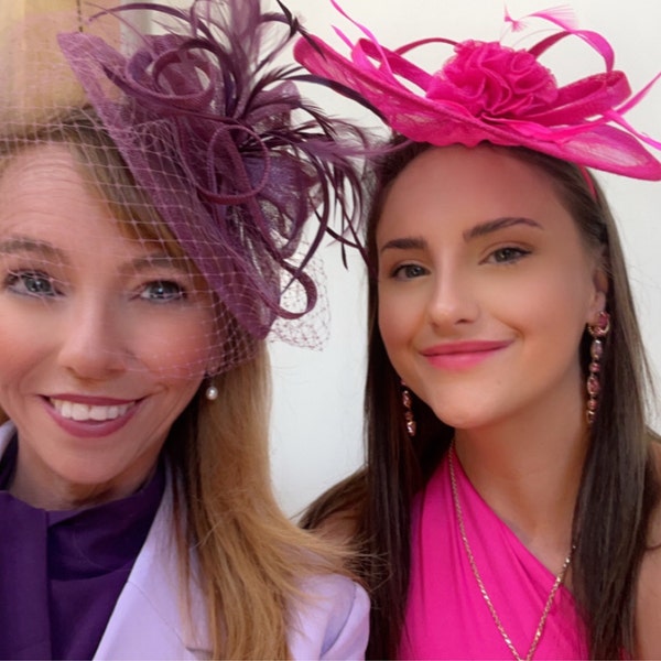 New Hot Pink Fascinator Hatinator With Band & Clip With More Colors ...