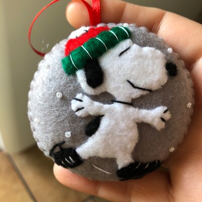 Felt Snoopy Ornamet Christmas Snoopy Christmas Snoopy Decorations Xmas ...