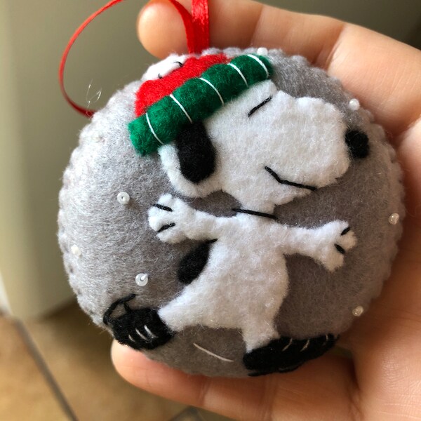 Felt Snoopy Ornamet Christmas Snoopy Christmas Snoopy Decorations Xmas ...