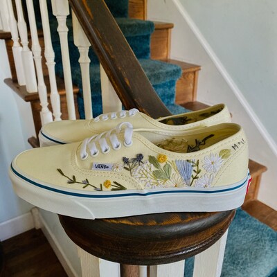 Custom Embroidered Vans Shoes by Hand to Order, Personalized Embroidery ...