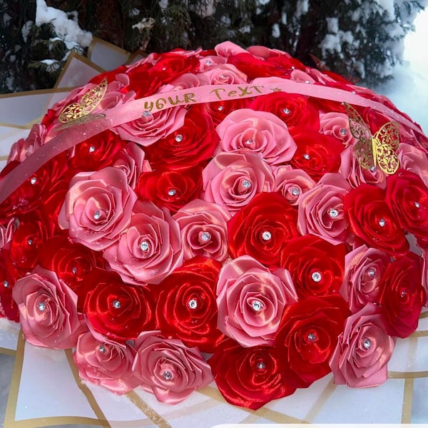 Custom Rose Bouquet With Ribbon Text – Prom Proposal Gift, Keepsake ...