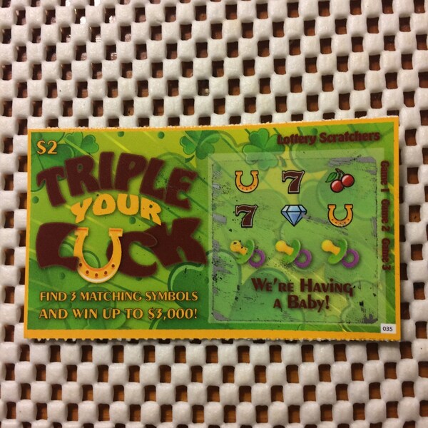 Pregnancy Announcement Reveal Scratch off Fake Lotto Replica Tickets ...