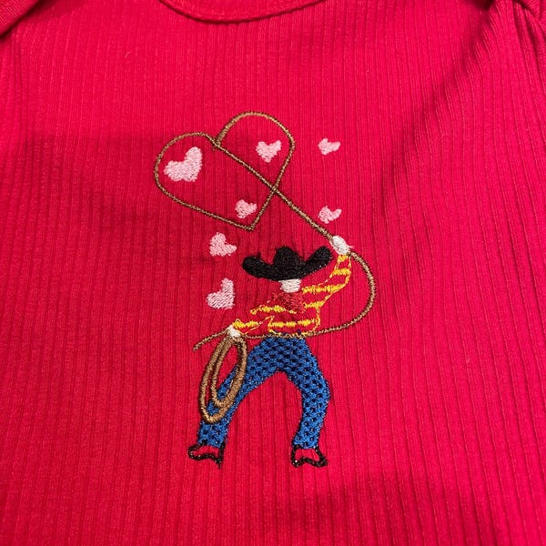 Valentine Cowboy Lasso Machine Embroidery Design - Etsy