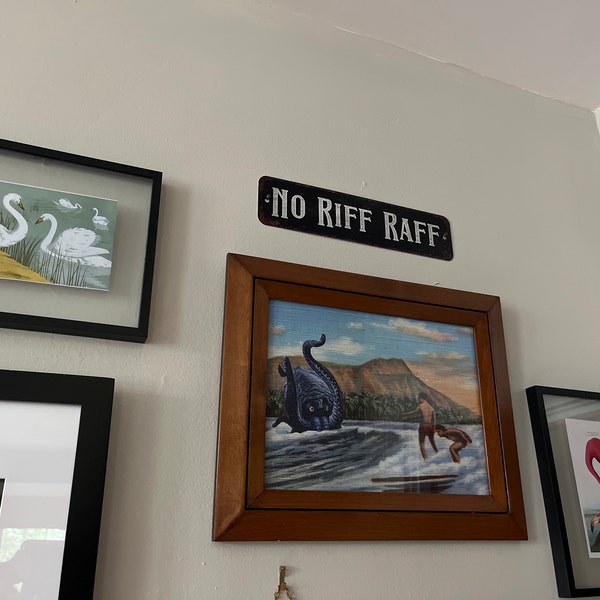No Riff Raff Sign: Vintage Style Metal Bar Decor (4x18 Inches) - Etsy