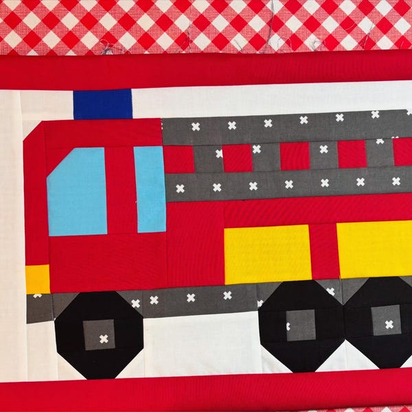 PDF Quilt Block Pattern – Fire Truck – Vehicle Quilt - Etsy
