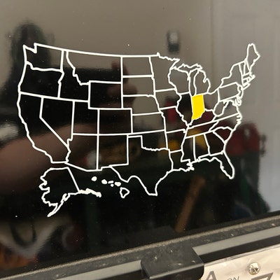 Large 18 USA Decal Map Tracker US Decal, Camper Tracking Decal, Camping ...