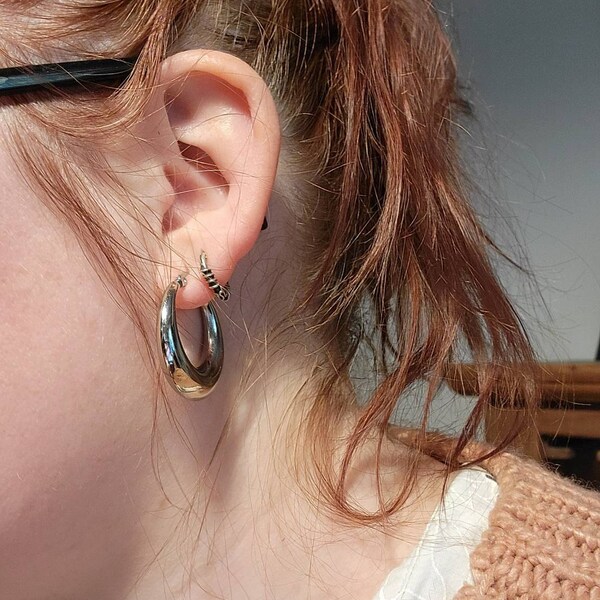 15 Mm Round Hoop Earrings in Gold-colored, Anti-allergic Stainless ...