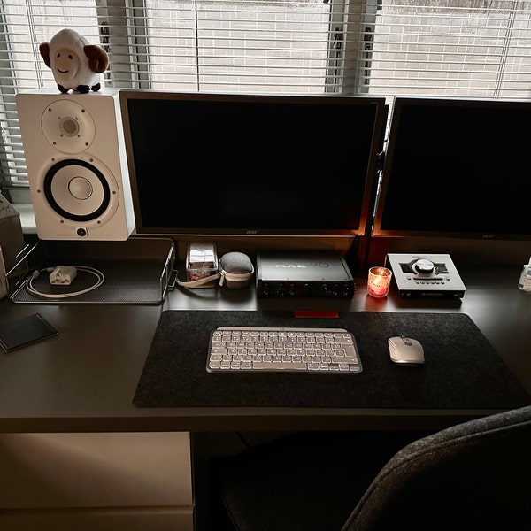 Large Office Computer Desk Mat Modern Table Keyboard Mouse Pad, Wool ...