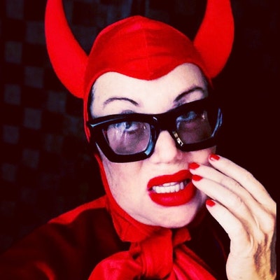 Devil Hood Red Devil Hood Vintage Devil Hood Devil Bonnet - Etsy