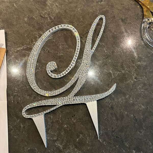 Gorgeous Swarovski Crystal Wedding Cake Toppers 4'' in Any Letter ...