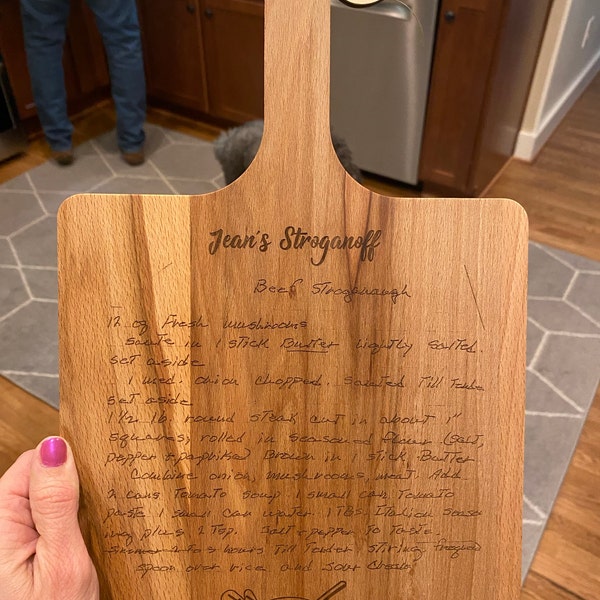 Handwritten Recipe Cutting Board, Handwritten Recipe Gift, Engraved ...