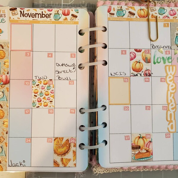 Printable NOVEMBER Monthly Stickers Kit, Mini Happy Planner November ...