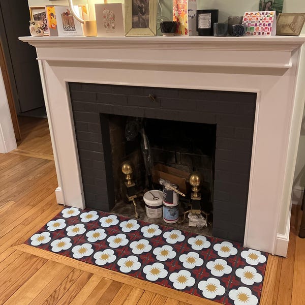 Ocean & off White Checker Vinyl Tile Sticker Floor Decals Removable and ...