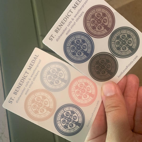 Set of 4, 1 Inch St. Benedict Medal Stickers, Catholic Stickers, St ...