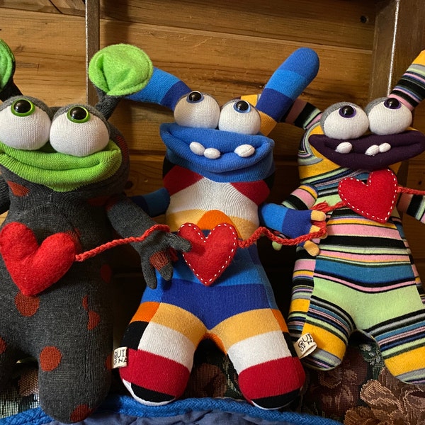 Handmade Cute Plushy, Friendly Monster, Gift Under 40 Dollars, Therapy ...