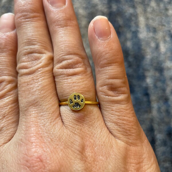 Custom Paw Print Ring Your Actual Pet Print Ring Personalized ...