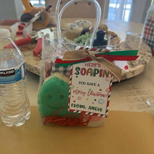 Christmas Hand Soap Gift Tags: Editable Holiday Favor Labels Cht66 - Etsy