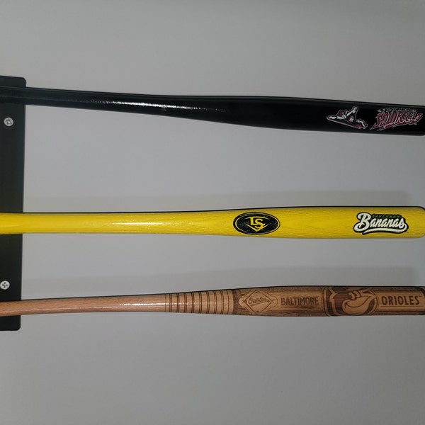 Mini Baseball Bat Rack Holder, Long - Display (6) Miniature Souvenir ...