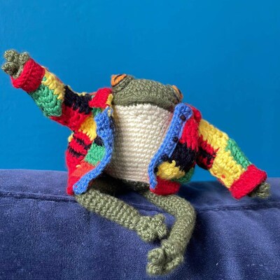 Rainbow Patchwork Cardigan for the Frog, Colorful Color Block Sweater ...