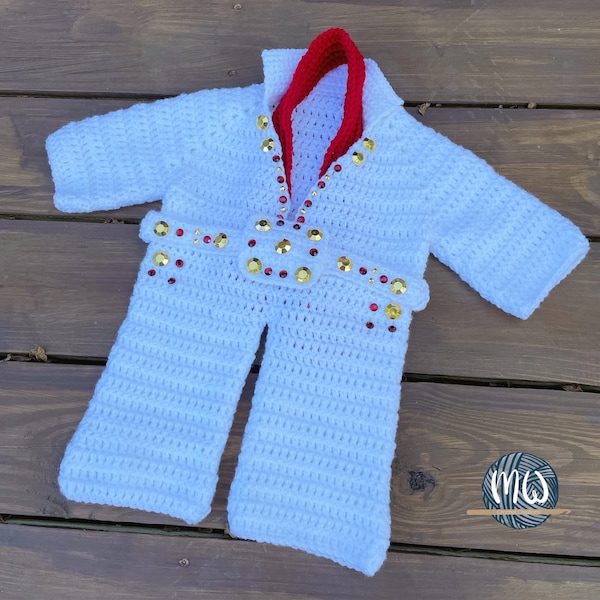 Crochet Pattern Elvis Jumpsuit for Sizes 0-24 Months DIGTIAL PATTERN ...