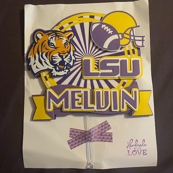LSU Cake Topper, Lsu Party, Lsu Party Decor, Lsu Birthday Party, Lsu ...