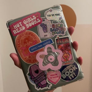 Hot Girls Read Books Sticker Holographic Waterproof Kindle Laptop Funny ...