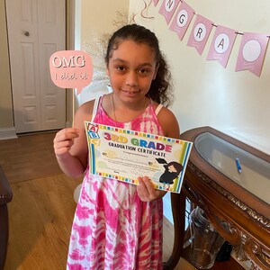 Printable 5th Grade Graduation Certificate 2025 | Chalkboard Graduation ...