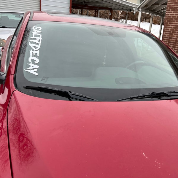 CUSTOM TEXT Vertical STACKED Windshield Vinyl Side Decal Sticker Truck ...