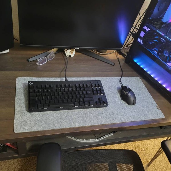 Felt Desk Pad, Custom Felt Desk Mat, Office Desk Accessories, Large ...