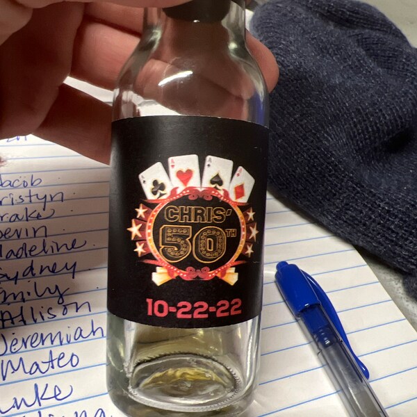 Custom Mini Liquor Bottle Labels Stickers, Masculine Black & White, 6 ...