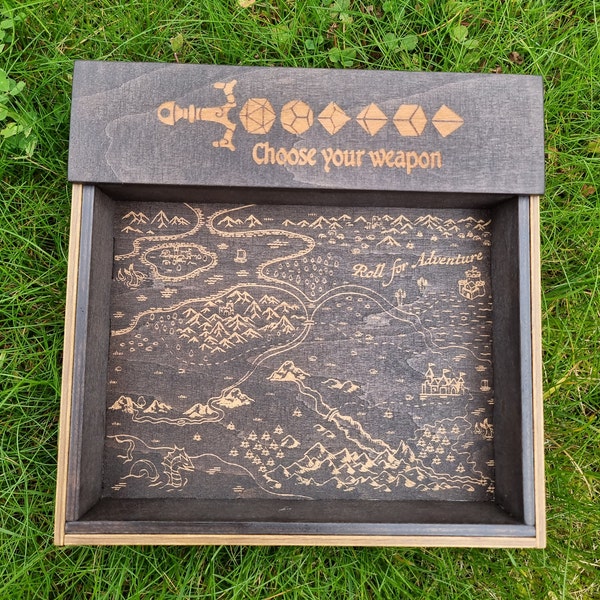 Dice Rolling Tray Wood, Dice Tray Wood, Dice Tray Dnd, Dice Tray and ...