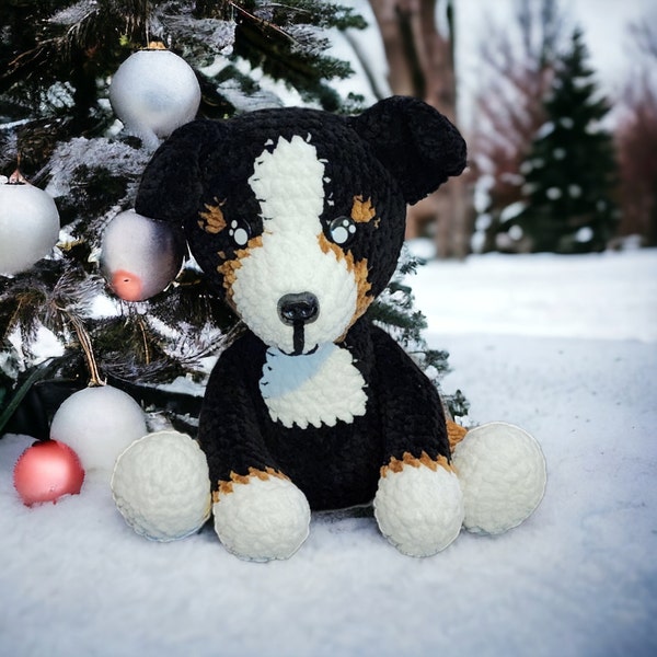 Aussie Puppies Crochet Pattern, Australian Shepherd, Black Tri, Red Tri ...