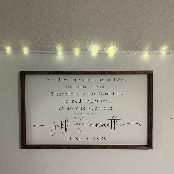 Matthew 19:6, What God Has Joined Together Let No One Separate, Custom ...