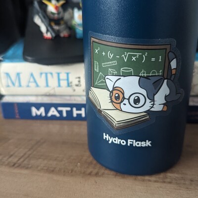 Math Cat Sticker CLEAR Sticker - Etsy