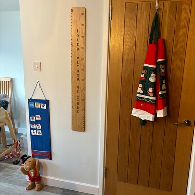 Personalised Wooden Height Chart Ruler, Wooden Height Chart, Children's ...