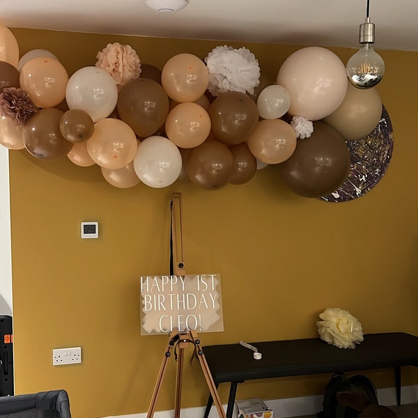 Chocolate Neutrals Balloons Arch Kit DIY, Mocha Balloons Blush White ...