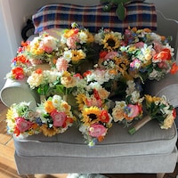 Wildflower Bridal Bouquet, Colorful Orange Hot Pink Wedding Bouquet ...