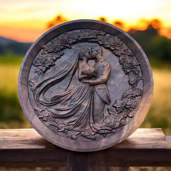 Wedding Couple Relief 3D STL File: CNC Router & 3D Printer Model ...