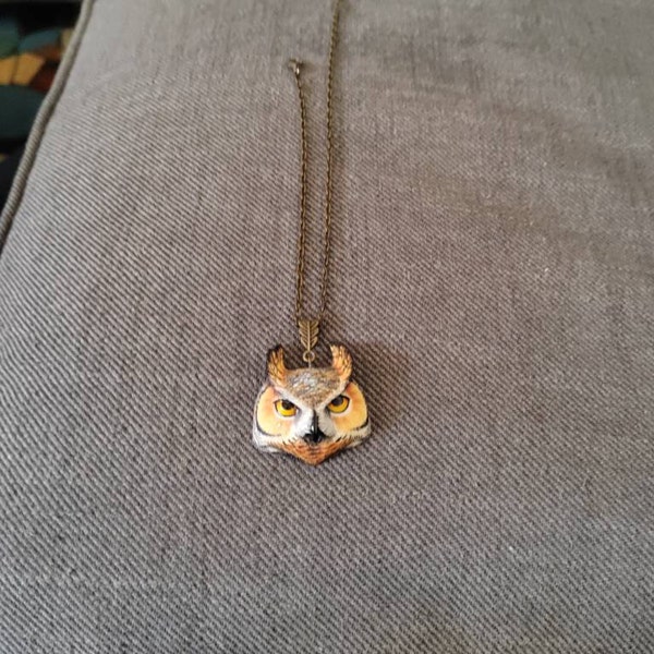 Barn Owl Head Cabochon Necklace Animal Cabs for Beading Clay Jewelry ...