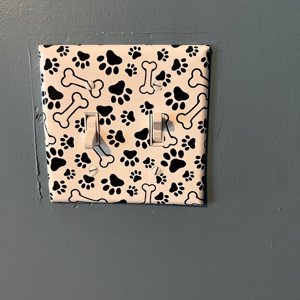 Paw Prints and Bone Light Switch Covers, Wall Plate Covers, Light ...