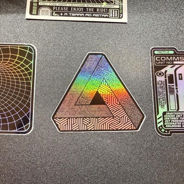 Penrose Triangle Cyberpunk Decal - Futuristic / Minimalist Holographic ...
