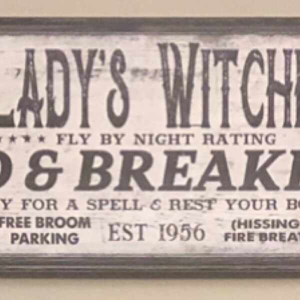 Halloween Sign Witches Inn, Halloween Decor Bed and Breakfast ...