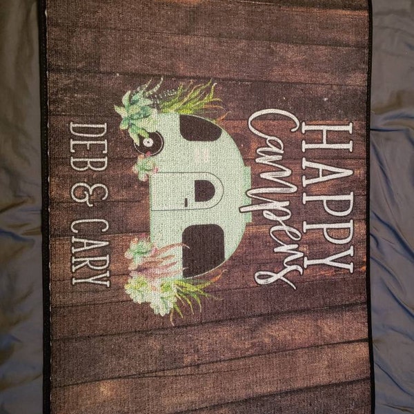 Personalized Camping Mat, Custom Camp Site Door Mat, Monogram Camping ...