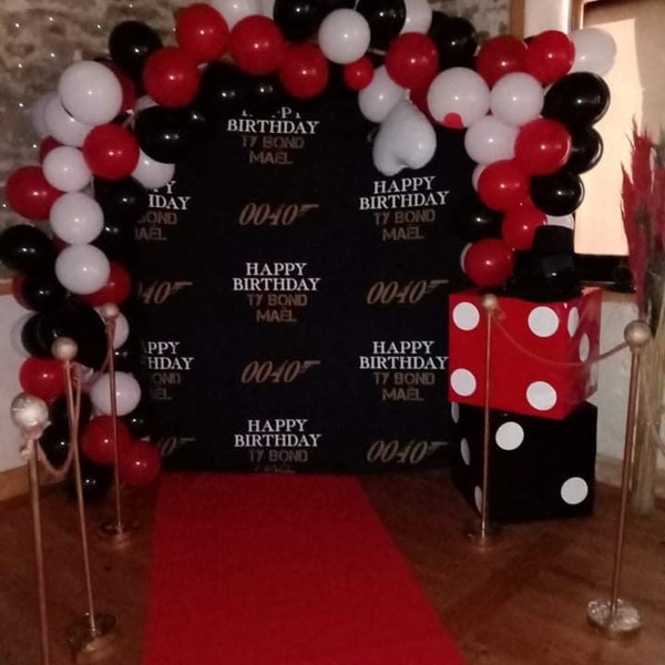007 Birthday Backdrop Custom James Bond Step and Repeat Banner 007 ...