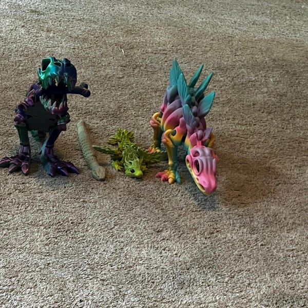 Rainbow Stand for 3D Printed Crystal Dragons - Articulated Desk Toy and ...