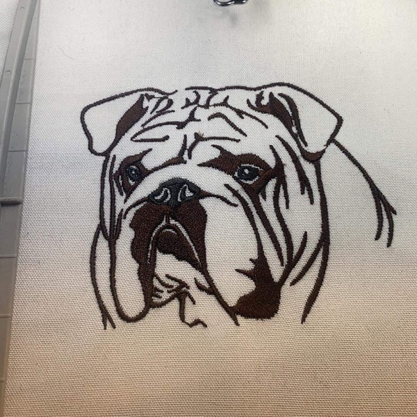 English Bulldog - Machine Embroidery Design, Bulldog Head Outline ...