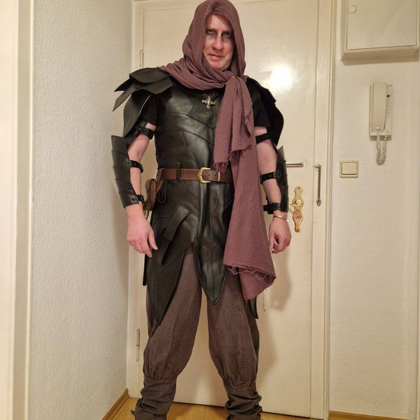 Custom-made Black Leather Vampire Trench Coat - Leather Coat With Vest ...